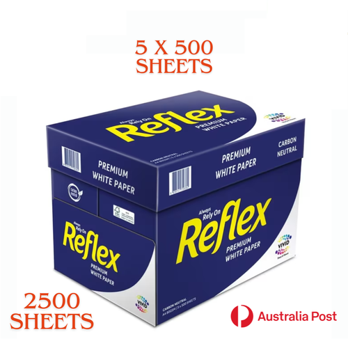 Reflex A4 Copy Paper Total 2500 Pages 5 x Reams Premium White 80Gsm 500 ...