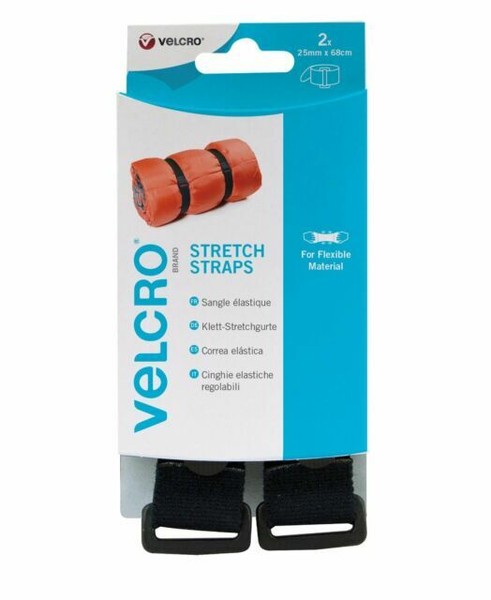 VELCRO BRAND 2x Adjustable Stretch Straps With Buckle 25mm X 68mm ...