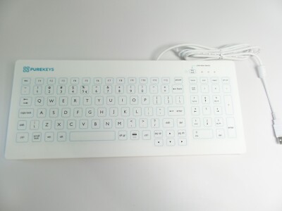 PUREKEYS Medical Keyboard USB White for Hospital Dentist Cleanroom ...