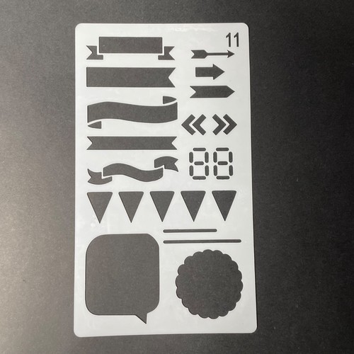 Reusable Art Planner Stencil Banners Flags Speech Bubble Arrow ...
