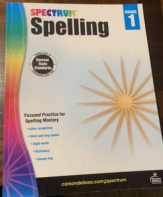 Spectrum Spelling, Grade 1 by Spectrum (2015, Paperback) | eBay