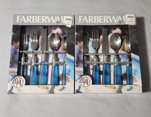 Farberware Life Styles 20/4 Piece Set Stainless Steel Flatware x2 OOP ...