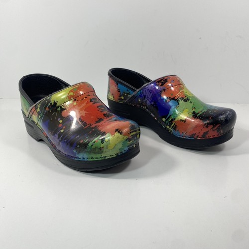 Dansko Clogs Womens 6.5-7 EU37 Splatter Paint Professional Nurse Shoes ...