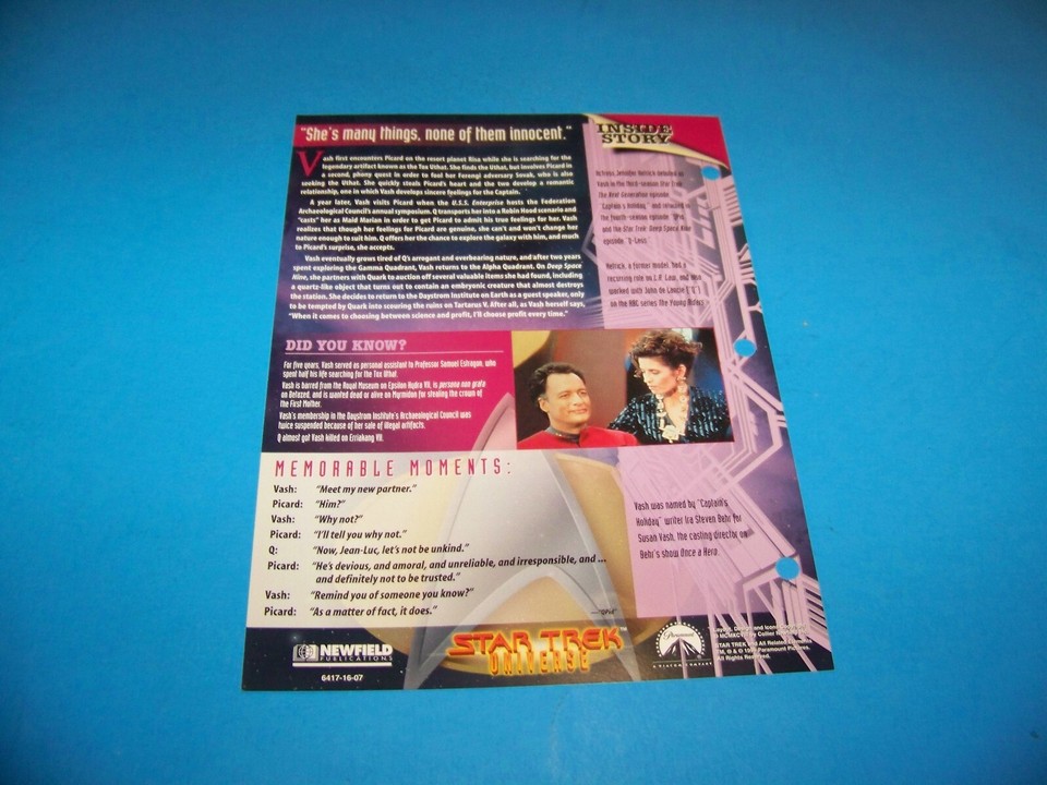 Star Trek The Next Generation "Vash" Star Trek Universe 1997 | eBay