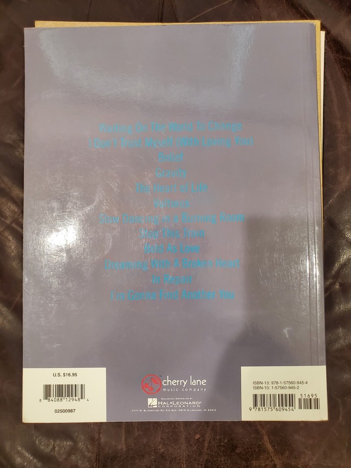Continuum by John Mayer for Piano Sheet Music Guitar Chords Lyrics | eBay
