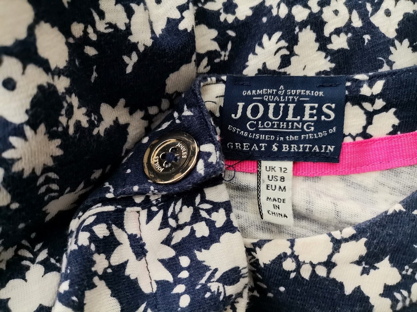 Joules Size 12 (40) Navy Midi Sweater Dress Cotton 100% Sleeve 3/4 ...