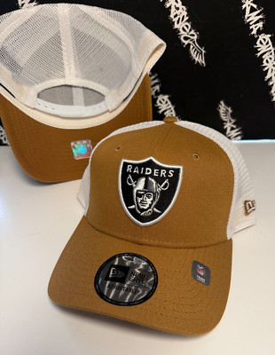 NWT New Era Las Vegas Raiders Wheat Camel White Trucker Snapback Hat ...