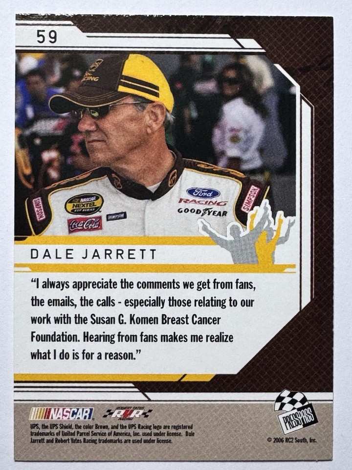 HOF'er DALE JARRETT 2006 Press Pass Stealth FAN-ATIC NASCAR Racing Card #59 | eBay