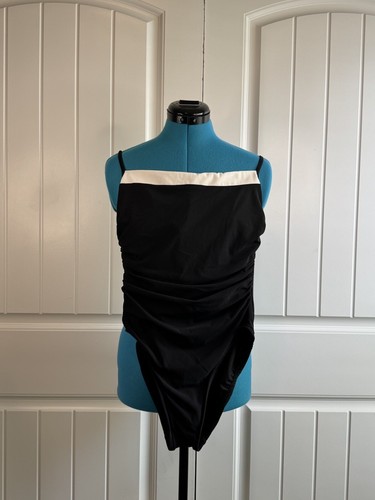 MIRACLESUIT Black One Piece Stud Swimsuit Bathing Suit Ruched Slimming ...