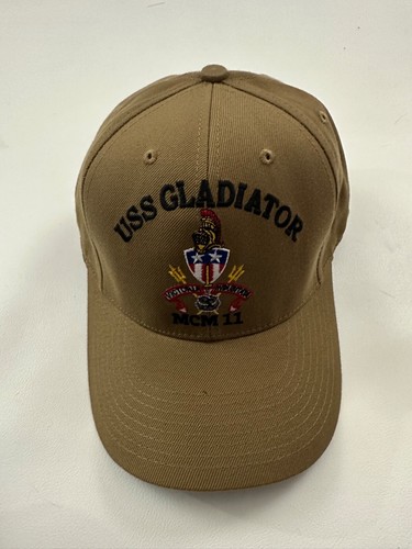 The Corps USS Gladiator MCM 11 Logo Beige Baseball Cap Hat One Size | eBay