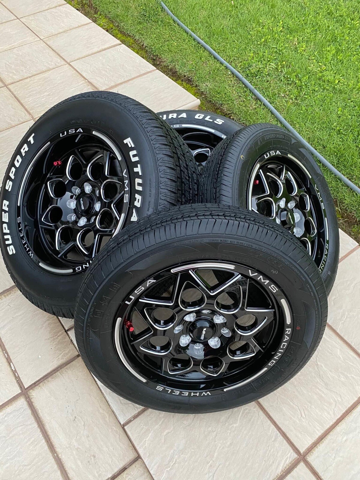 2X Black Milling Rocket 15X3.5 Drag Racing Skinny Rims Wheels 4X100 ...