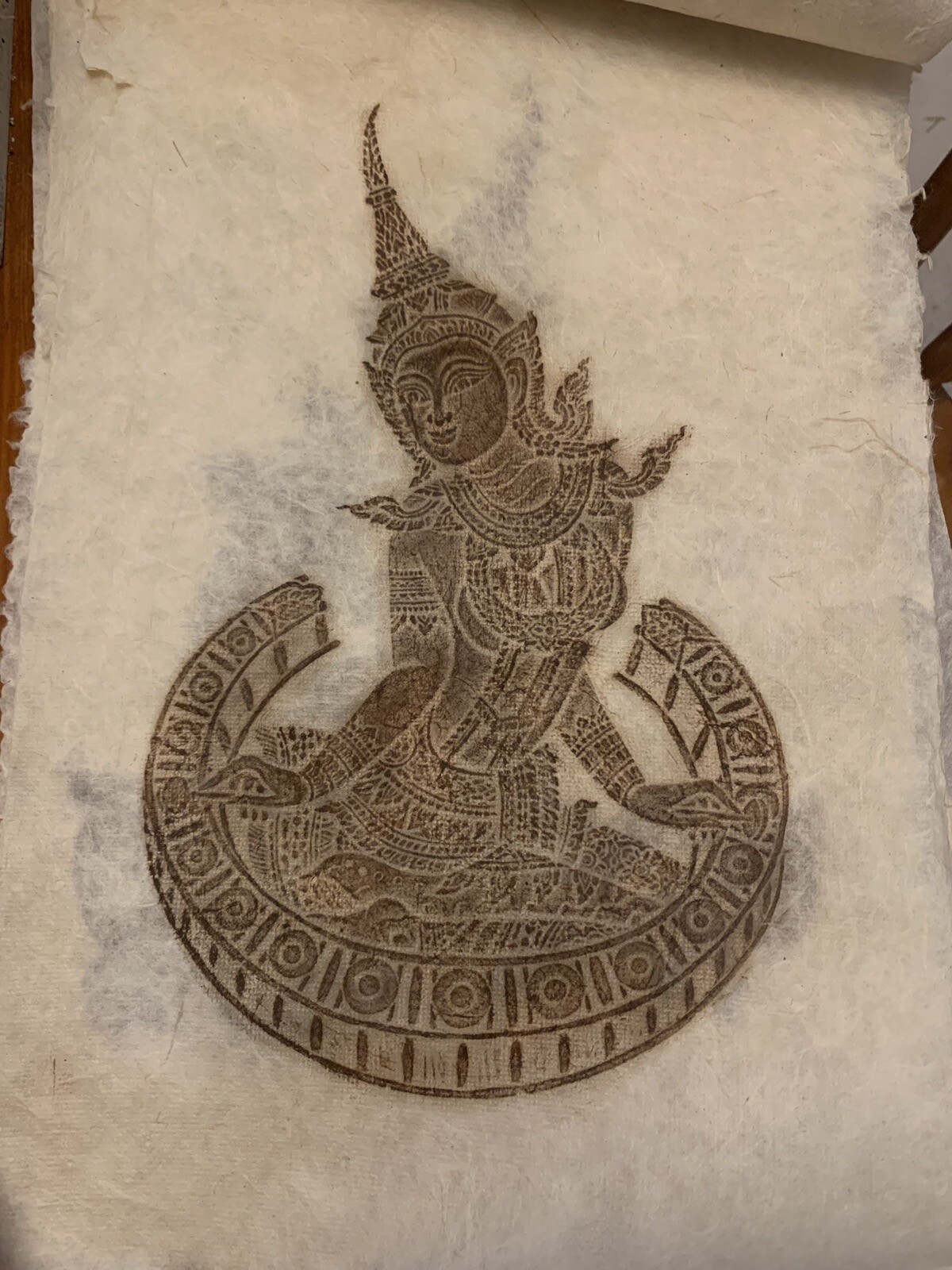 Rare Charcoal rubbings On Rice Paper From A Temple In Thailand | eBay