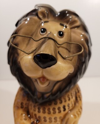 Vintage ‘Hubert the Lion’ Piggy Bank by Lefton 1970s Harris Bank ...