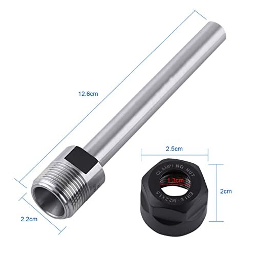 ER16 Extension Lathe Rod 12mm Outer Thread Dia 5 inch Router Collet ...