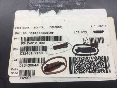 (25 PIECE LOT) DS2401P, DALLAS SEMICONDUCTOR, IC SILICON SERIAL NUMBER ...