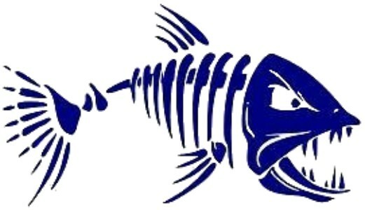 Bone Skeleton Fish Vinyl Car Window Decal Sticker Fishing | eBay