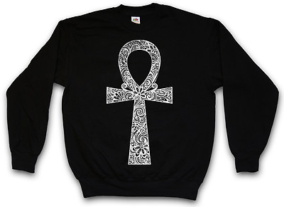 ANKH SWEATSHIRT PULLOVER SWEATER Cross Anch Egypt Egyptian Pharao ...
