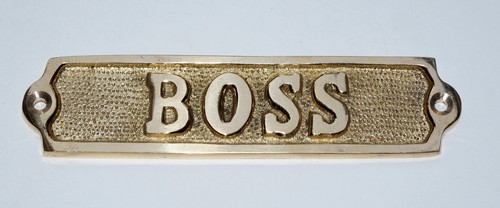 Ancien bateau d'affaires marine capitaine yacht BOSS mural en laiton ...