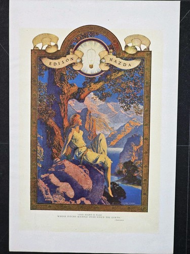 Small magazine ad for Edison Mazda, by Maxfield Parrish in 1918 | eBay