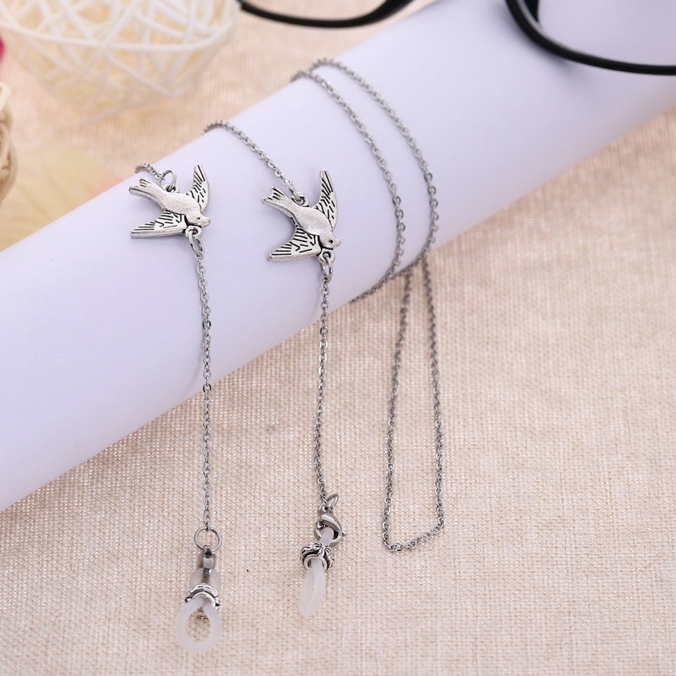 Vintage Bronze Eyeglass Chain Bird Necklace Cord Strap Glasses Sunglass ...