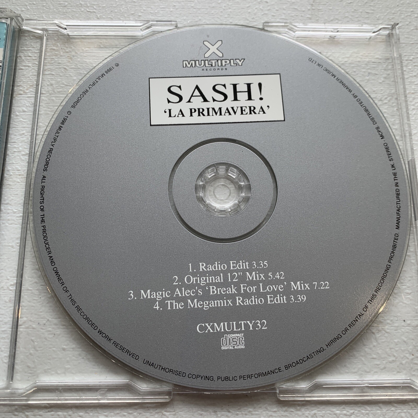 Sash La Primavera CD 4 Track Includes The Megamix 1998 for sale online ...