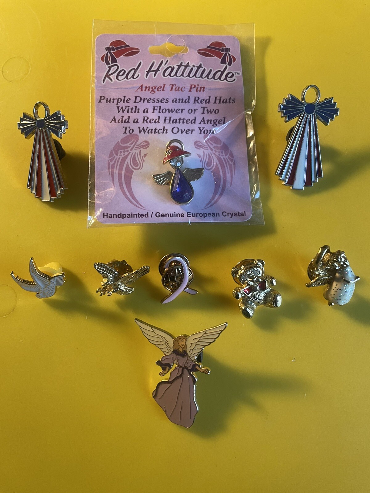 LADIES OF THE RED HAT SOCIETY ANGEL TAC PIN~RED H'ATTITUDE PIN NIP+9 ...