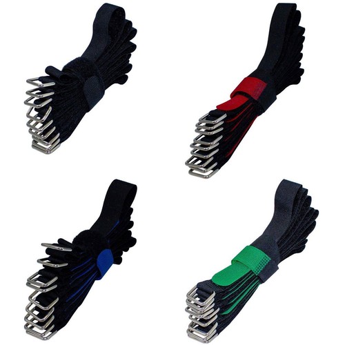 10x Hook + Loop Cable tie 300 x 20mm crossed Reusable Hook + Loop ...