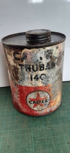 Vintage garagenalia CALTEX THURBAN, used oil tin with cap | eBay Australia