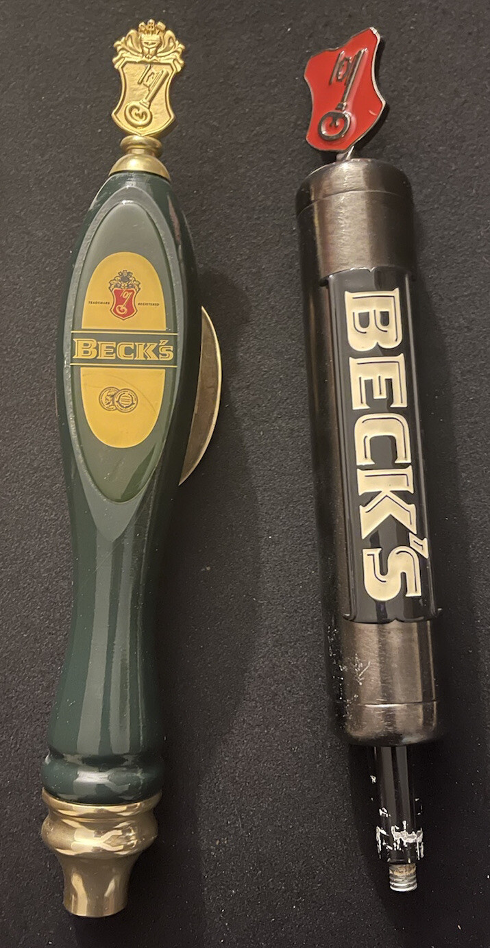 Becks Beer Taps Key Steel Draft Tap Handle Knob & Wooden Tap German ...