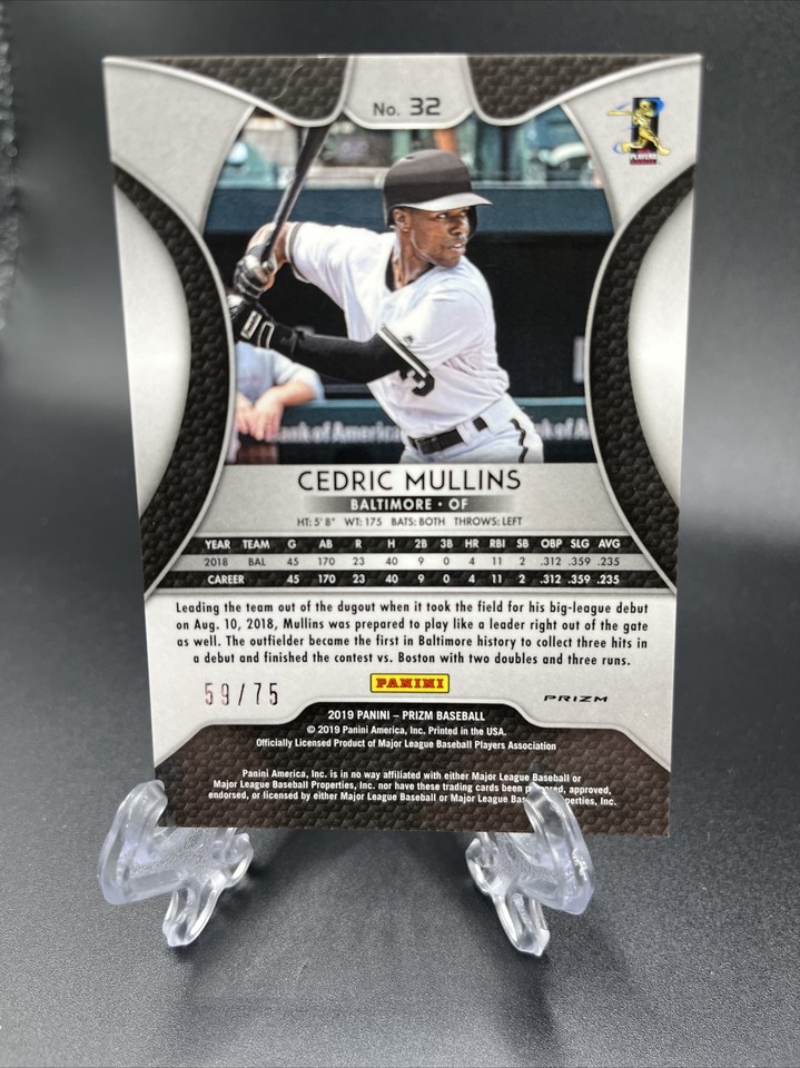 2019 Panini Prizm CEDRIC MULLINS RC Rookie Power Plaid - Orioles 59/75 ...