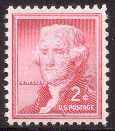 U.S. #1033a SCARCE Mint NH w/ Cert - 1956 2c Jefferson on Silkote Paper ...