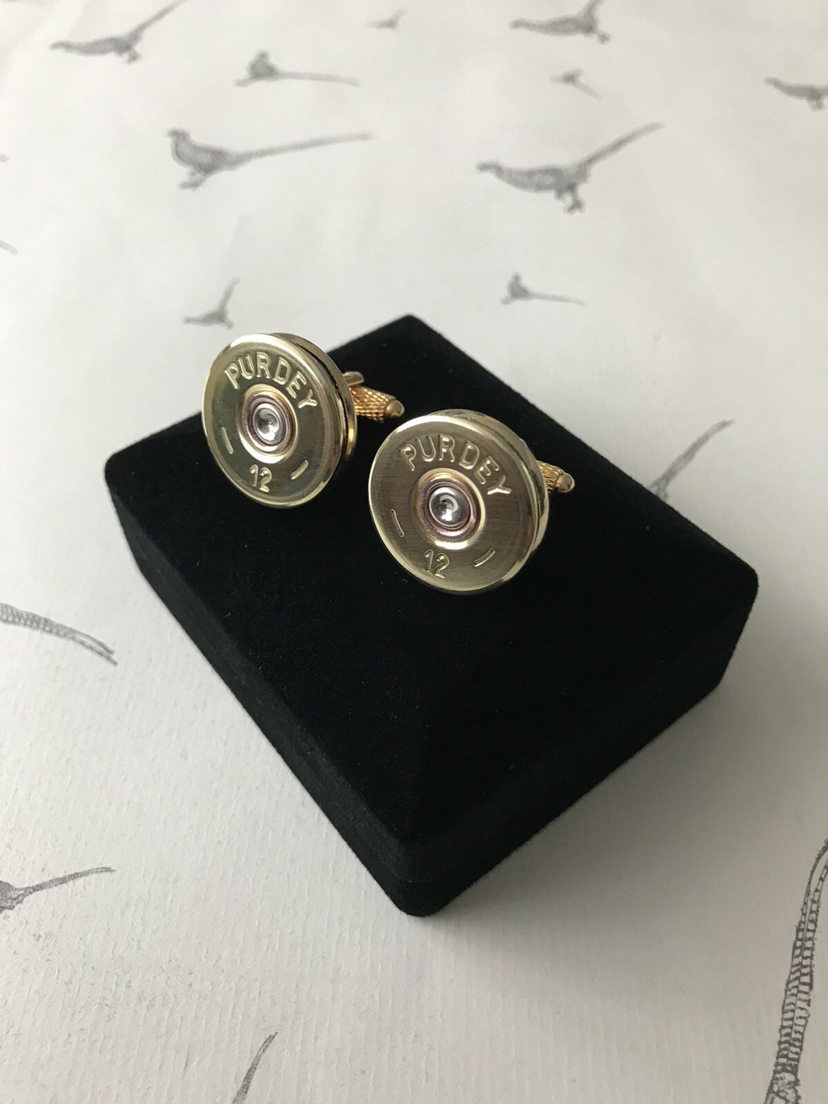 Purdey shotgun shell cartridge cap cufflinks clay and game shooting ...