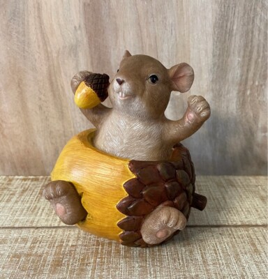 New Thanksgiving Fall Rat MOUSE IN ACORN FIGURINE Figure 5" | eBay