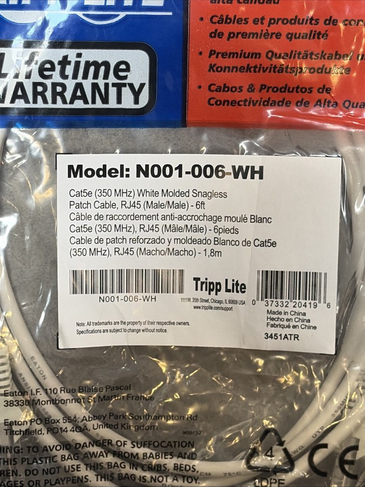 Tripp Lite N238-001-Wh Cat6/5e Keystone Jack. White | eBay