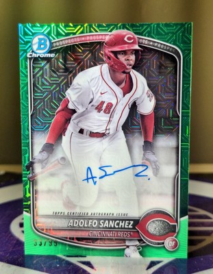 2025 BOWMAN CHROME BASEBALL MEGA BOX GREEN REFRACTOR AUTO ADOLFO ...