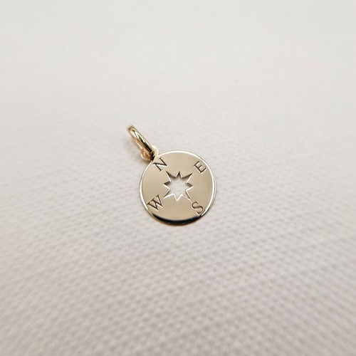 Dainty 9ct Yellow Gold 1cm Compass Charm Pendant | eBay UK