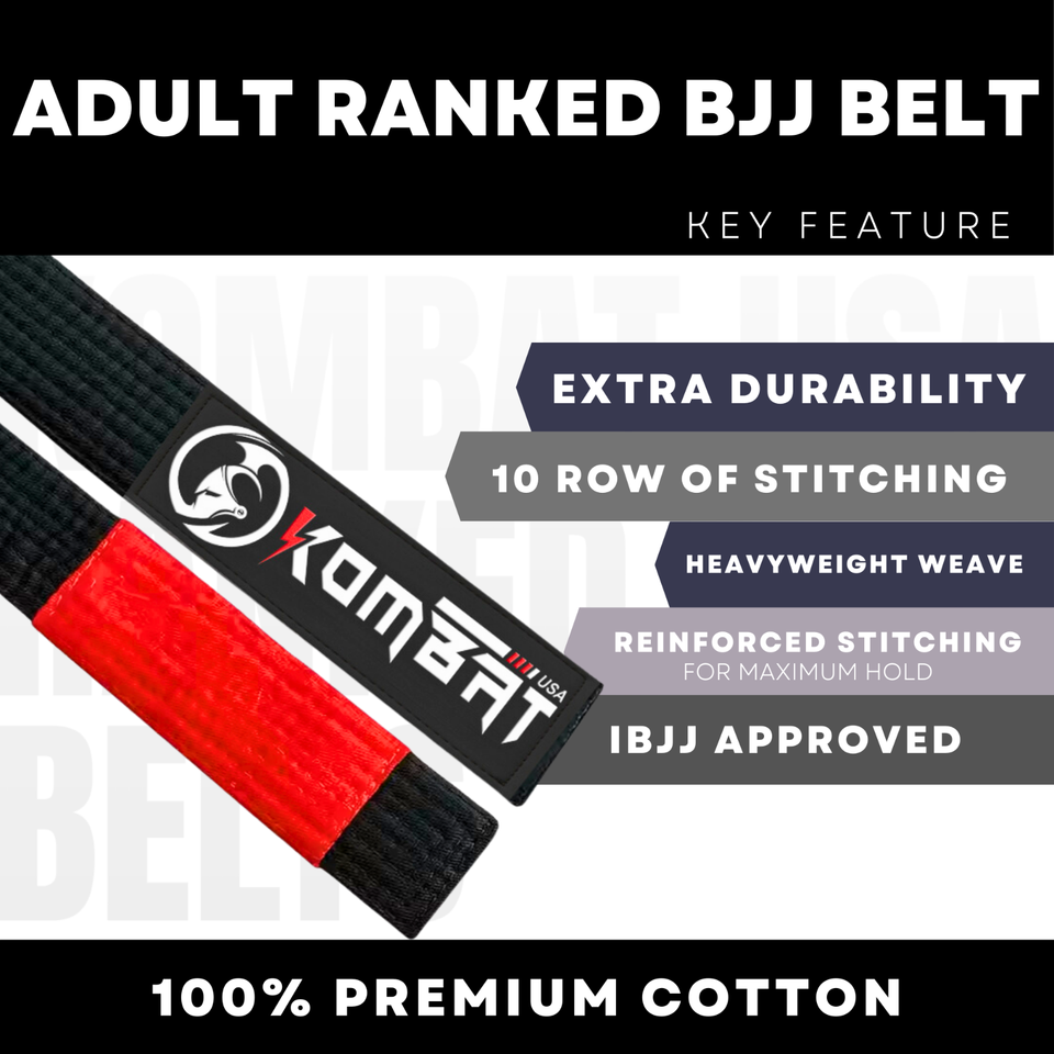 KOMBAT USA Jiu-Jitsu BJJ Premium Belts|Adult BJJ Belts|IBJJF ...
