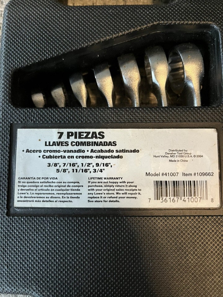 TASK FORCE 7 PIECE COMBINATION WRENCH SET ITEM # 109662 | eBay