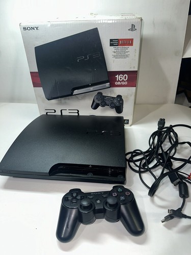 Sony PlayStation 3 PS3 Slim CECH-2501A 160GB Black Console Bundle w ...