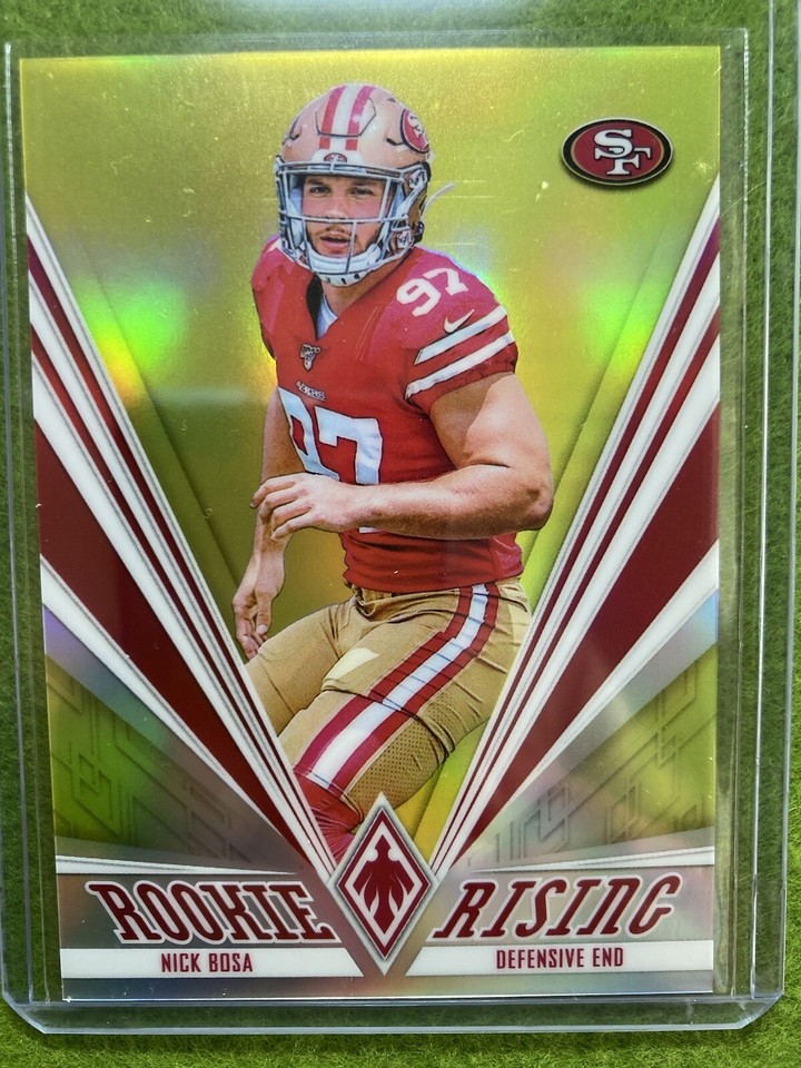 Nick Bosa YELLOW PRIZM # /75 SSP ROOKIE CARD 49ers SP 2019 NICK BOSA ...