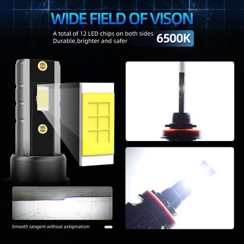 2x 3570 Chip H4 H7 H11 9006 LED Car Headlight Combo Kit 6500K 12000LM ...