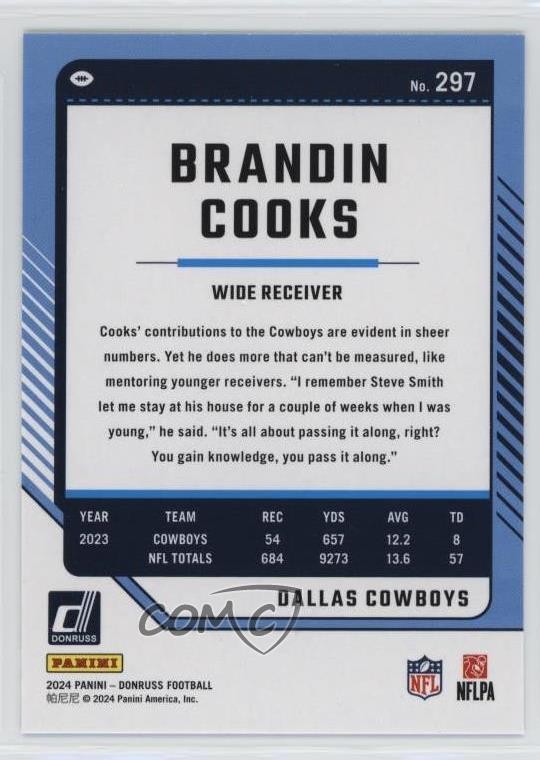 2024 Panini Donruss Green Press Proof Brandin Cooks #297 2l4 | eBay