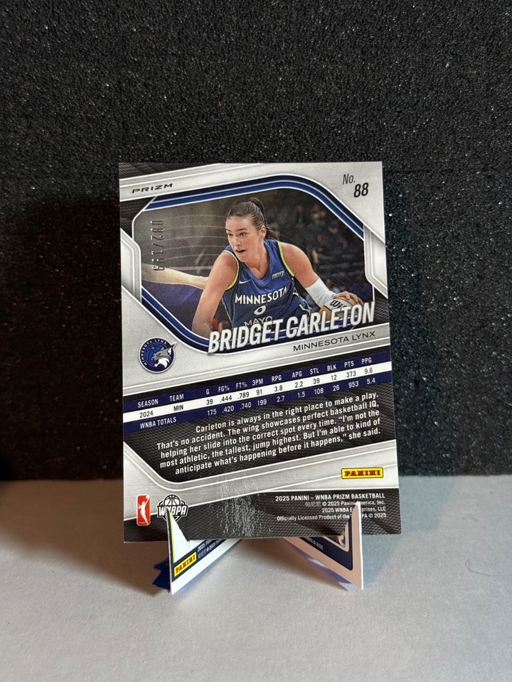 Bridget Carleton #88 Panini 2025 Prizm WNBA Red Pandora Minnesota Lynx ...