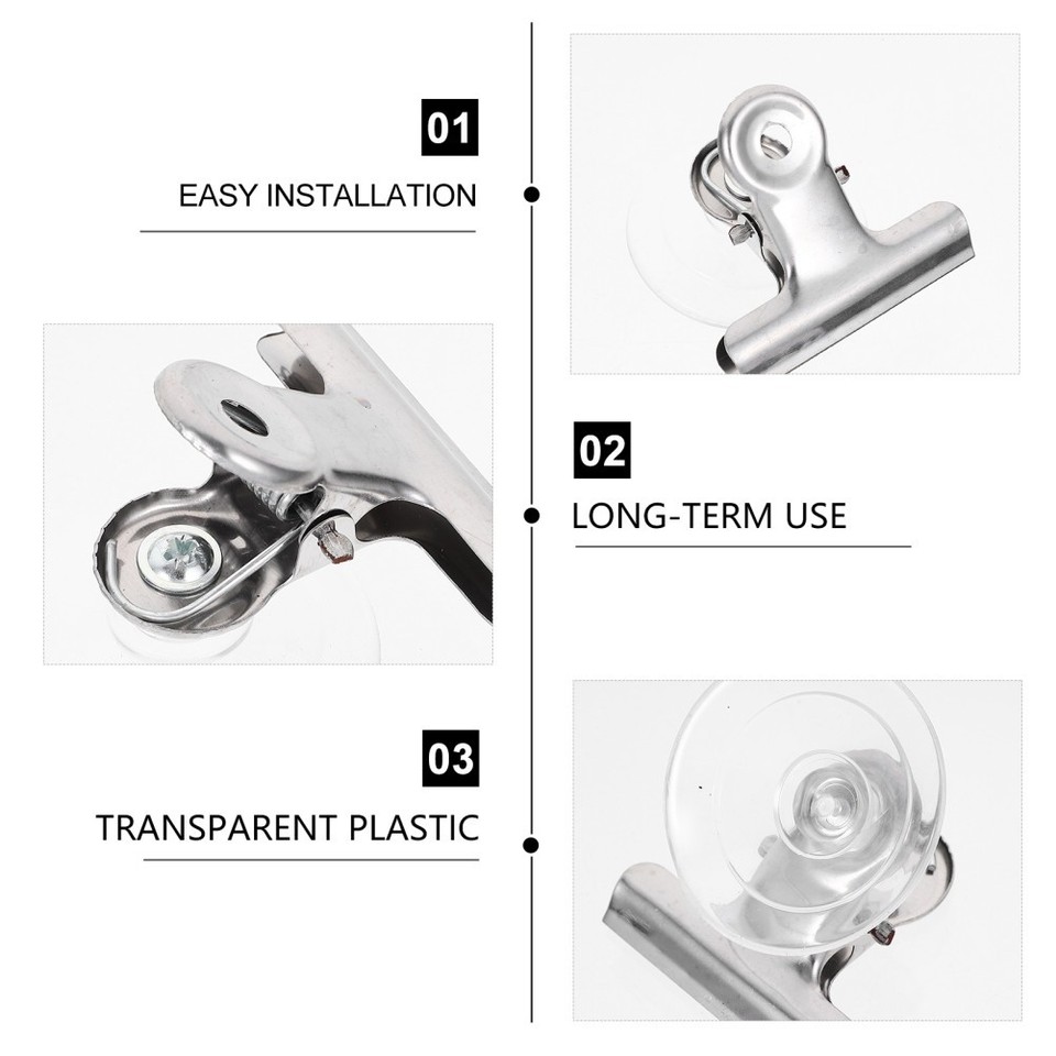 8 Pcs Suction Cup Clips with Metal Clip for Holding Signs on Smooth Non ...