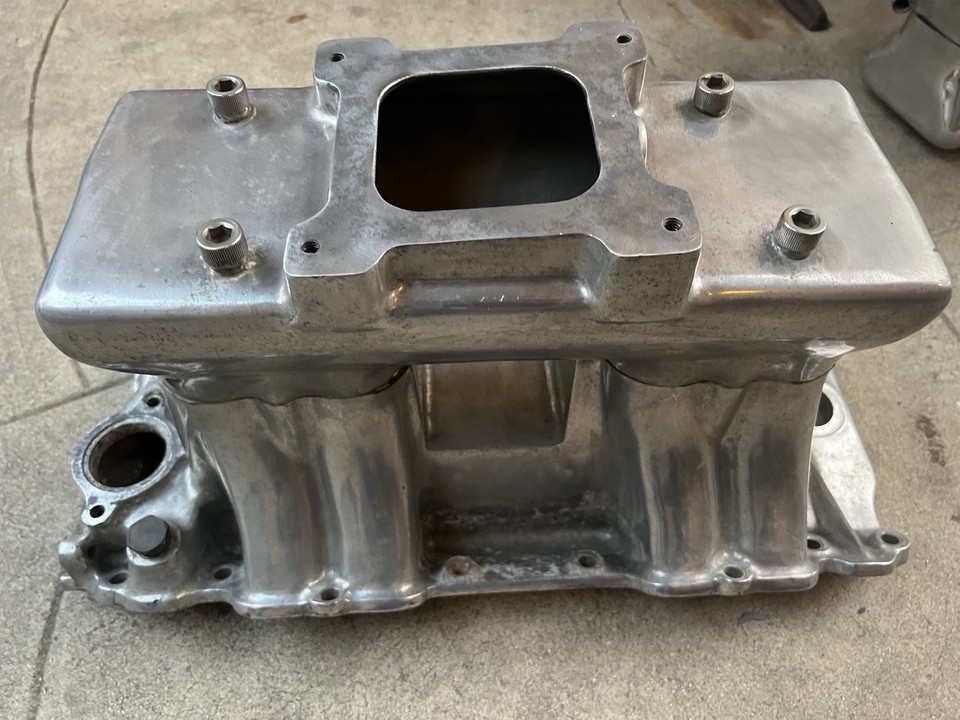 Vintage Weiand BBC Rectangle Port 1x4 Tunnel Ram Intake Manifold | eBay