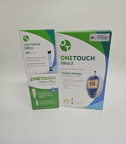 OneTouch Ultra Diabetic Test Strips and One Touch Ultra 2 Meter Combo ...