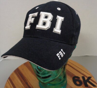 FBI F.B.I. FEDERAL BUREAU OF INVESTIGATION HAT BLACK ADJUSTABLE ...