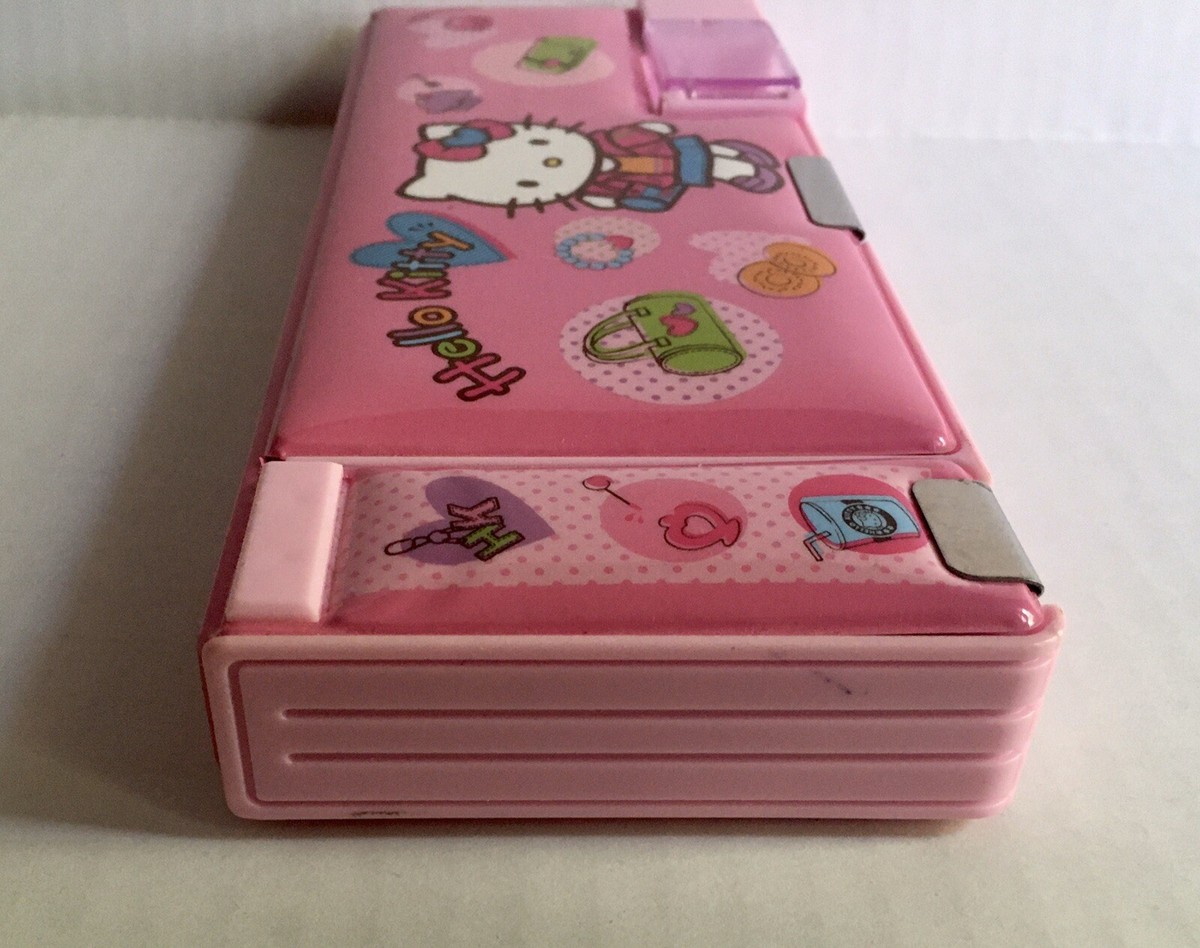 Vintage New 1990 Hello Kitty Flatable Pencil Storage Case Sanrio