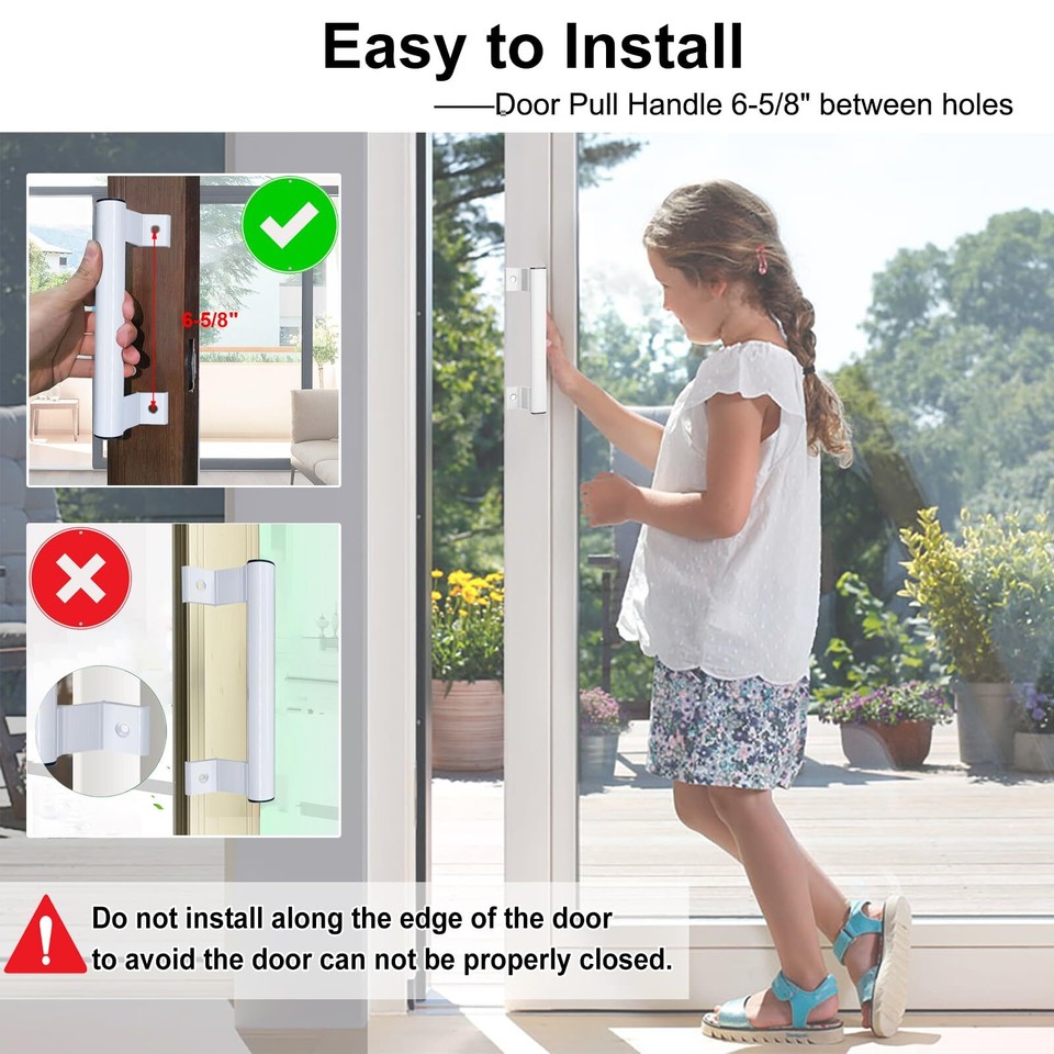 Sliding Door Handle 8" Aluminum Sliding Glass Door Pull - Sliding Patio ...