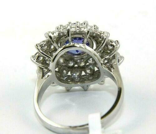 Lab Created With Round Cut Blue Tanzanite Gemstone Solitaire Style ...